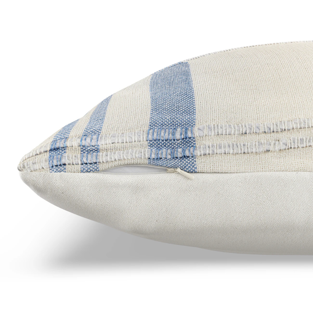 Indoor/Outdoor Pillow - Wave Blue & Beige – The Furniture Shop Vancouver